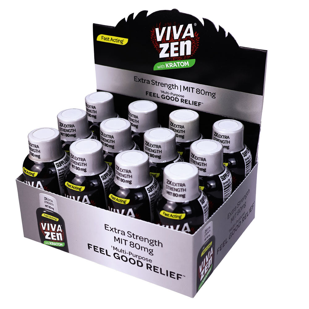 Viva Zen Extra Strength Kratom Shot MIT 80mg - Display of 12 (MSRP $14 ...