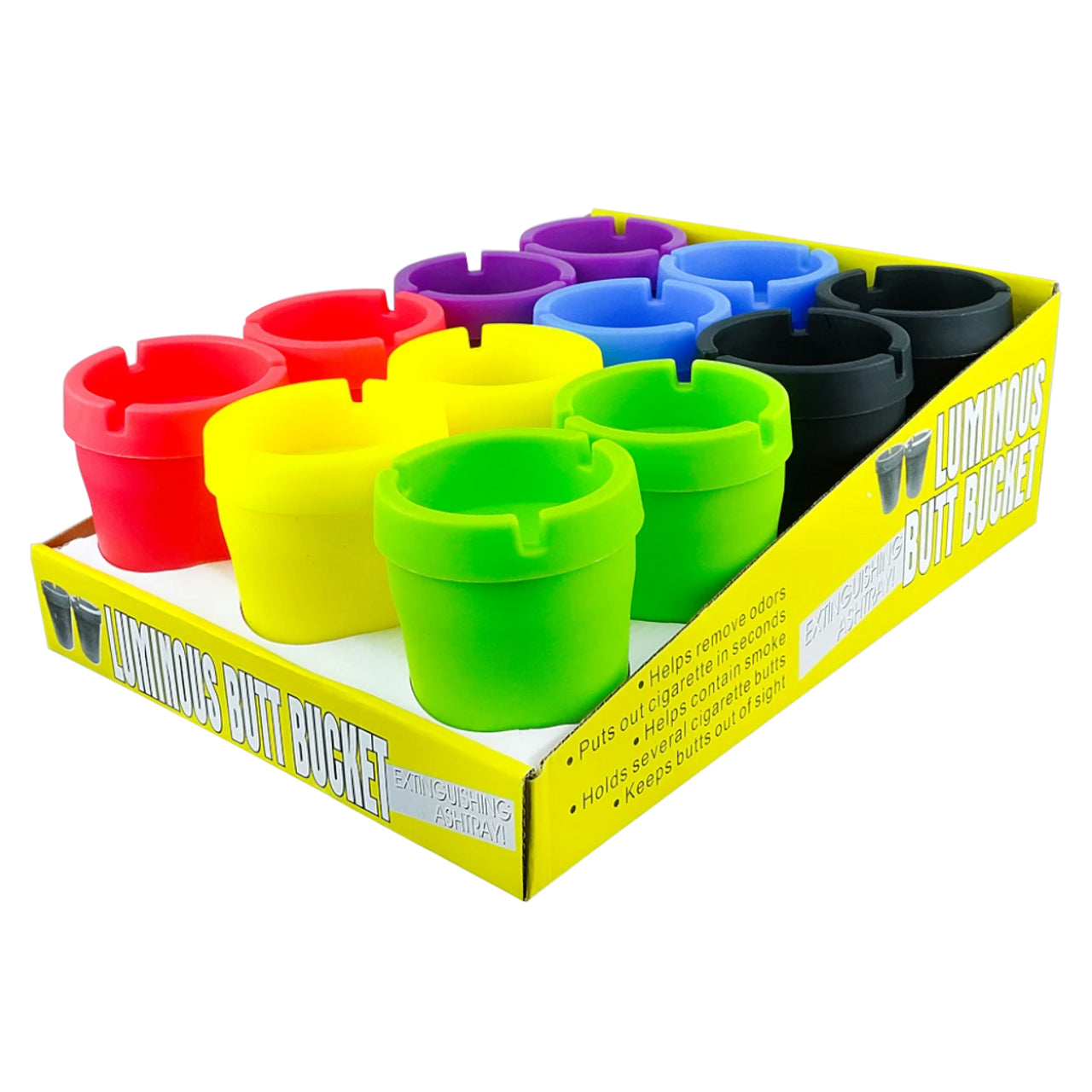 Luminous Butt Bucket Car Ashtray Assorted Colors - Display of 12 (MSRP ...