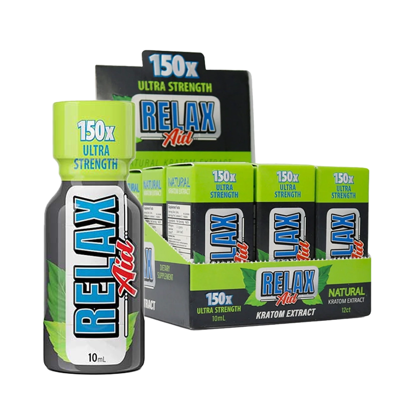 Relax Aid 10mL Kratom Extract Shot - Display of 12 (MSRP $24.99 Each ...